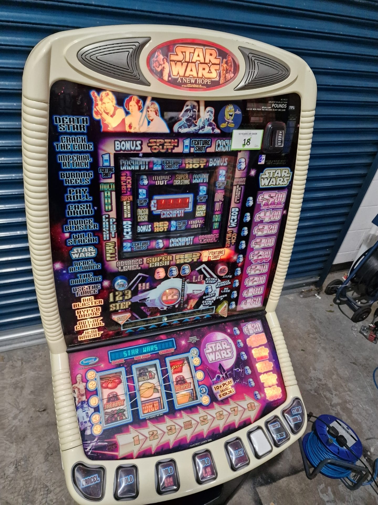 Star Wars new Hope £70 Jackpot Pub Fruit Machine - Barcrest - Aztec Coin
