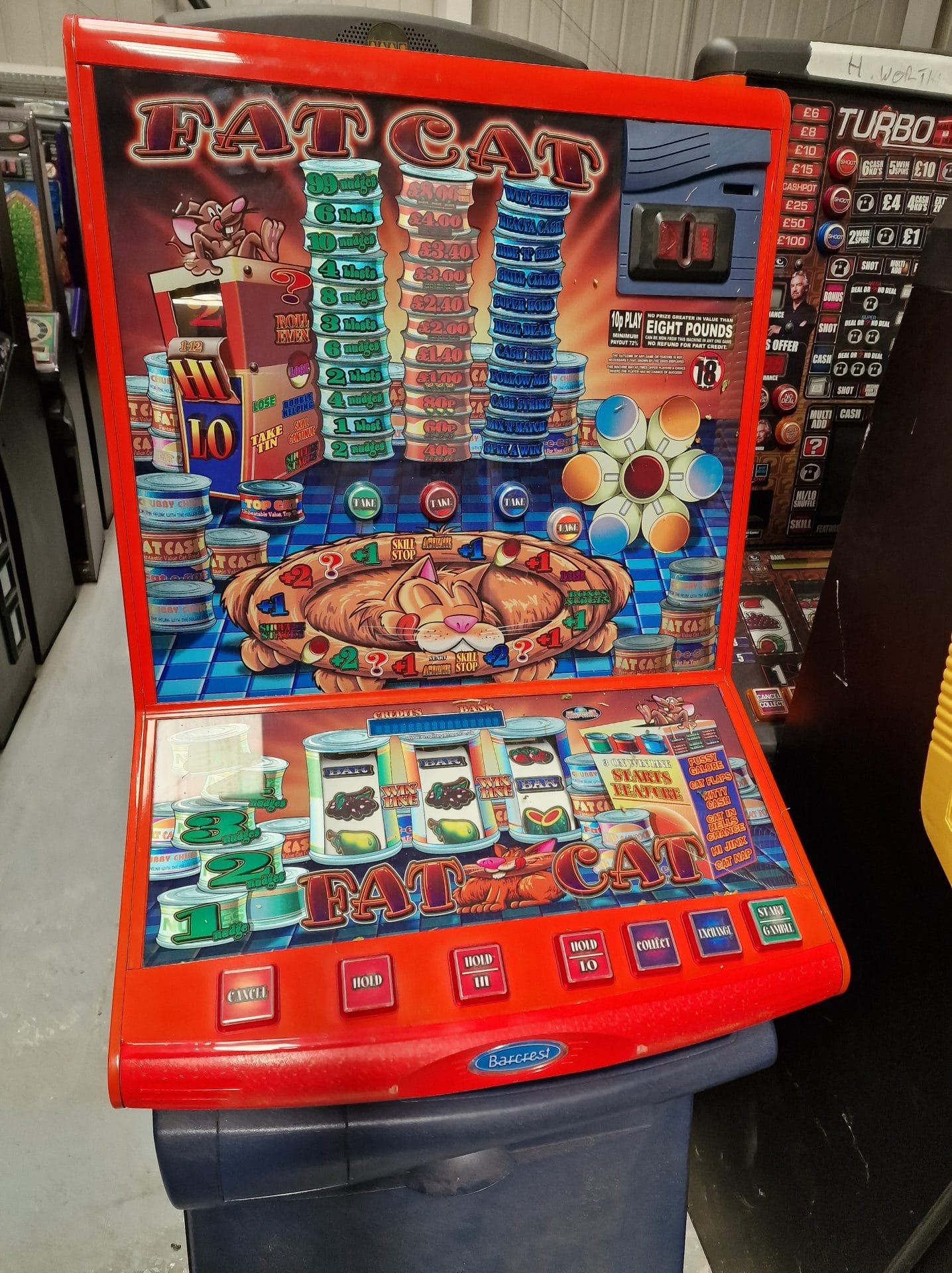 Fat cat £8 Jackpot Pub Fruit Machine - Barcrest Games - Aztec Coin