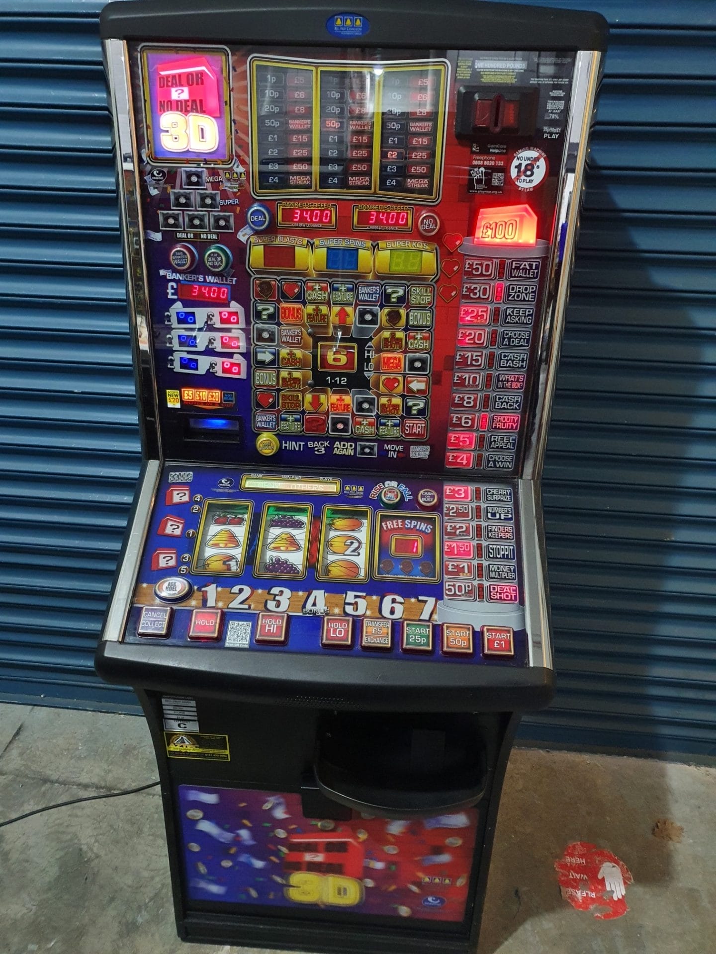 Deal or no Deal 3D £100 Jackpot Pub Fruit Machine - Aztec Coin